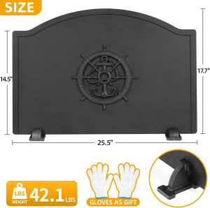 1MORE 25" Fireback for Fireplace- Iron Fireplace Back Plates with Feet ...