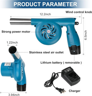 Electric Bellows Portable Fireplace Tools 12V 5000 RPM Fan Bellows Fire ...